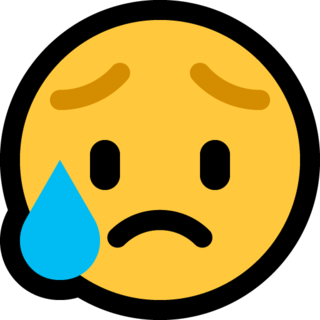 😥 Rosto Triste, Mas Aliviado Emoji on Microsoft Windows 10 May 2019 Update