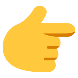 👉 Achterkant Van Hand Met Naar Rechts Wijzende Wijsvinger Emoji on ...