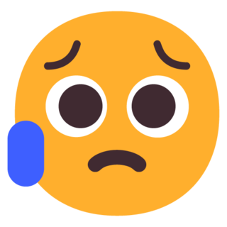 😥 Sad but Relieved Face Emoji on Microsoft Windows 11 22H2