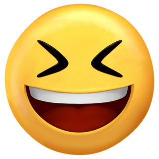 😆 Grinning Squinting Face Emoji on Twitter Emoji Stickers 13.1