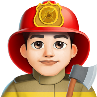 👨🏻‍🚒 Man Firefighter: Light Skin Tone Emoji on Twitter Emoji Stickers 13.1