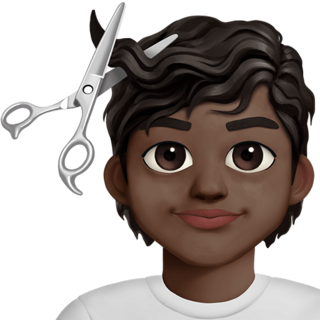 💇🏿 Person Getting Haircut: Dark Skin Tone Emoji on Twitter Emoji ...