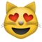 😻 Smiling Cat Face with Heart-Shaped Eyes Emoji