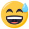 😅 Emoji Visage Souriant Avec Une Goutte De Sueur