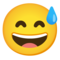 😅 Smiling Face with Open Mouth and Cold Sweat Emoji