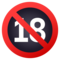 🔞 No One Under Eighteen Symbol Emoji