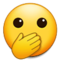 🫢 Face with Open Eyes and Hand Over Mouth Emoji