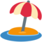 🏖️ Beach with Umbrella Emoji