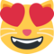 😻 Smiling Cat Face with Heart-Shaped Eyes Emoji